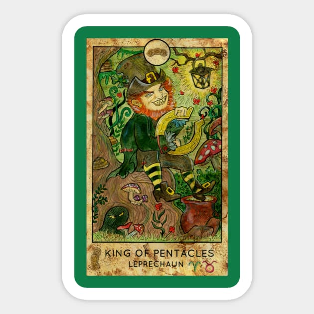 King Of Pentacles. Minor Arcana Tarot Card Design. - Tarot - Sticker | TeePublic